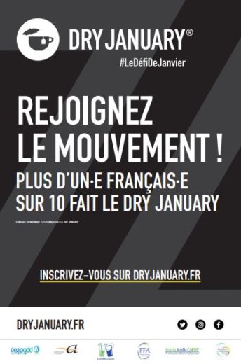 Affiche Dry January – Rejoignez le Mouvement – RESPADD